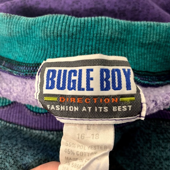 Bugle Boy | Tops | Vtg 9s Bugle Boy Color Block Striped Sweatshirt ...